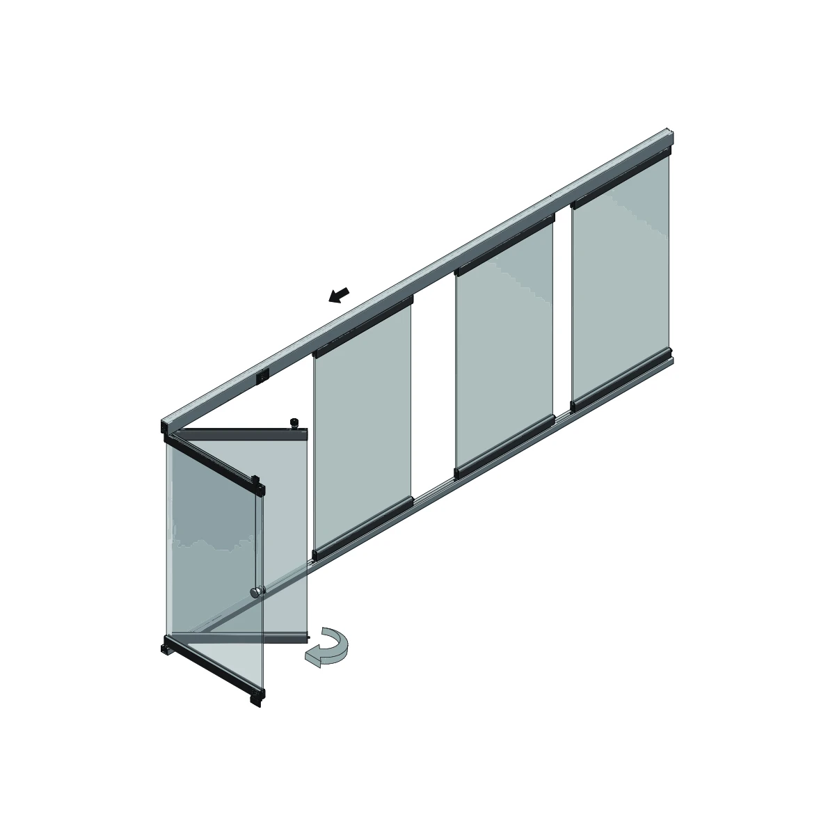 Balcony glass stacking wall Zolda in different lengths